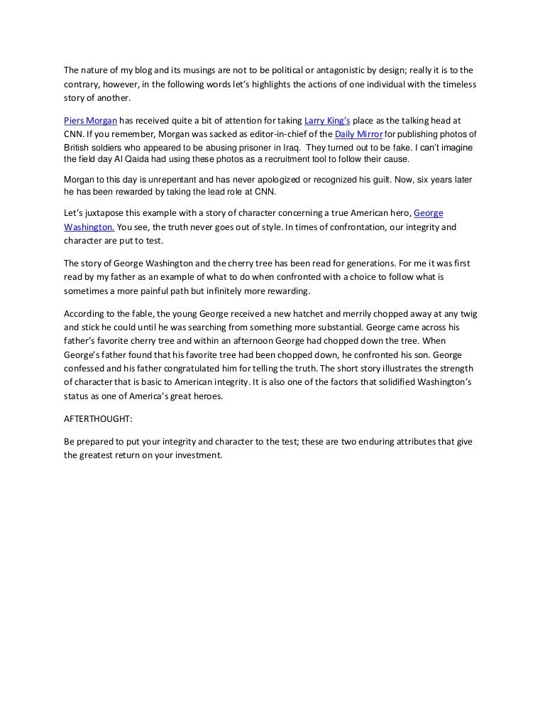 George Washington and the Cherry Tree