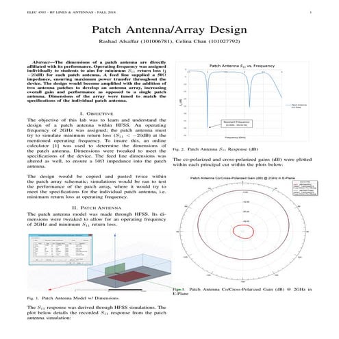 2 GHz Patch Antenna/Array Design | PDF