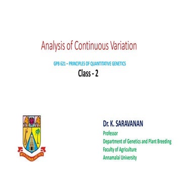 2 gpb 621 analysis of continuous variation | PDF