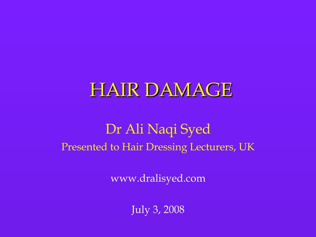 Physical changes that take place within hair structure when styling ...