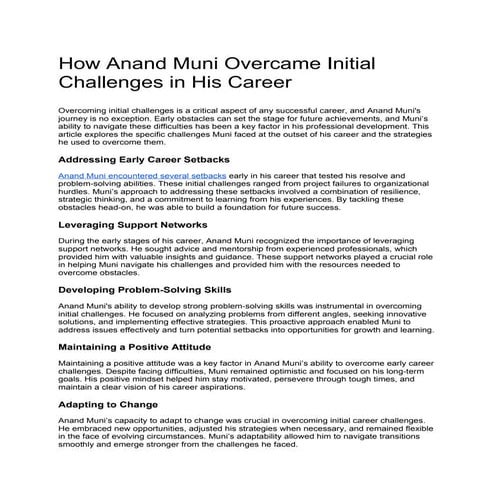 How Anand Muni Overcame Initial Challenges in His Career.docx