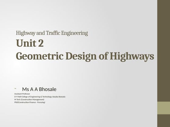 GEOMETRIC DESIGN OF HIGHWAY | PPTX