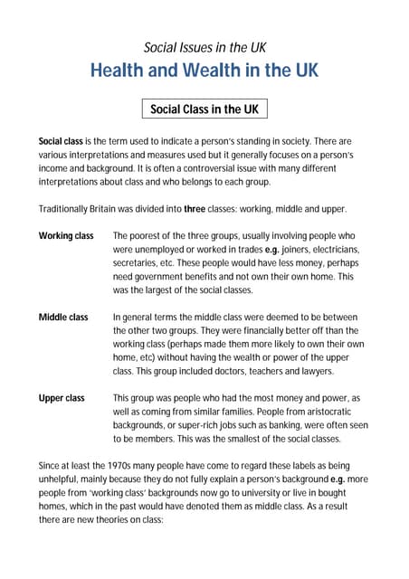 Social class in britain b | PDF
