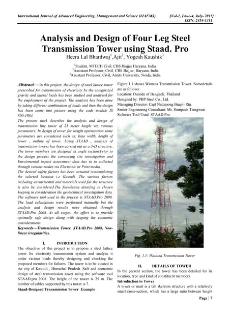 analysis and design of telecommunication tower | PPTX