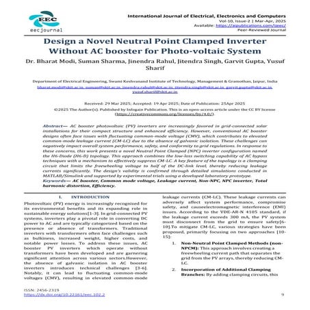Design a Novel Neutral Point Clamped Inverter Without AC booster for ...