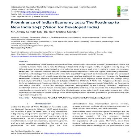 Prominence of Indian Economy 2025: The Roadmap to New India 2047 ...