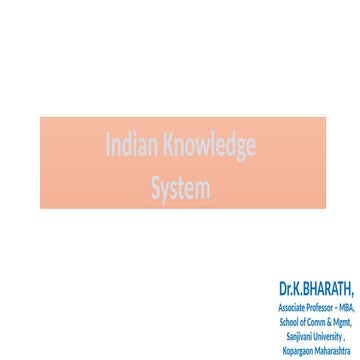 Indian Knowledge System - Introduction Basics - 1 (a) | PPTX