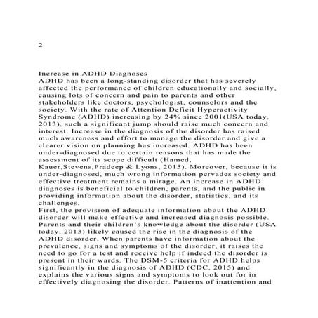 2Increase in ADHD DiagnosesADHD has been a long-standing.docx