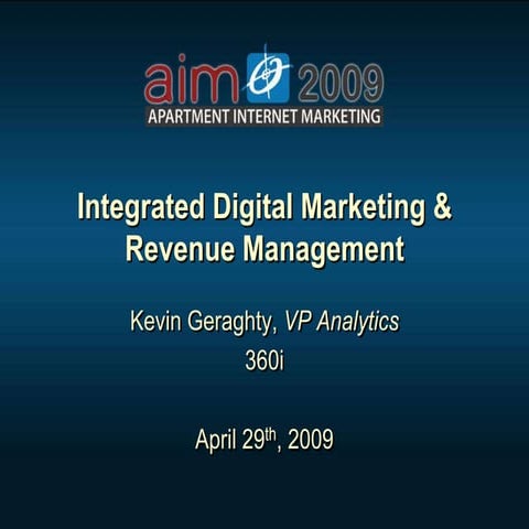 "Integrated Digital Marketing and Revenue Management" - Kevin Geraghty ...