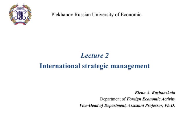 Basic model of strategic management | PPT