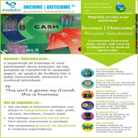 Income | Outcome ® - Simulare de business | PDF