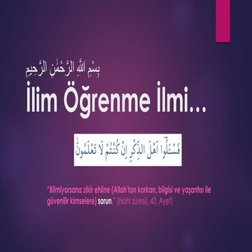 İlim Öğrenme İlmi | PDF