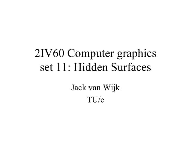 Hidden Surface Removal In Computer Graphics Ppt 4807