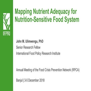 Mapping nutrient adequacy for nutrition-sensitive food system | PPT