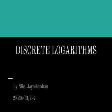 Discrete Logarithmspdf 3415