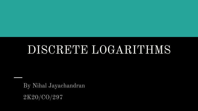 Discrete Logarithmspdf 3415