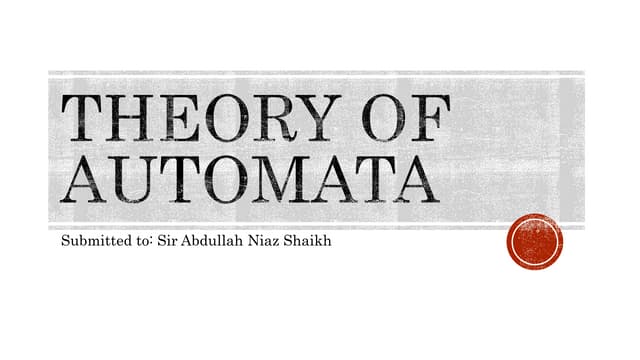 Theory Of Automata Pptx Programming Languages Computing