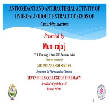 ANTIOXIDANT AND ANTIBACTERIAL ACTIVITY OF HYDROALCOHOLIC EXTRACT OF ...