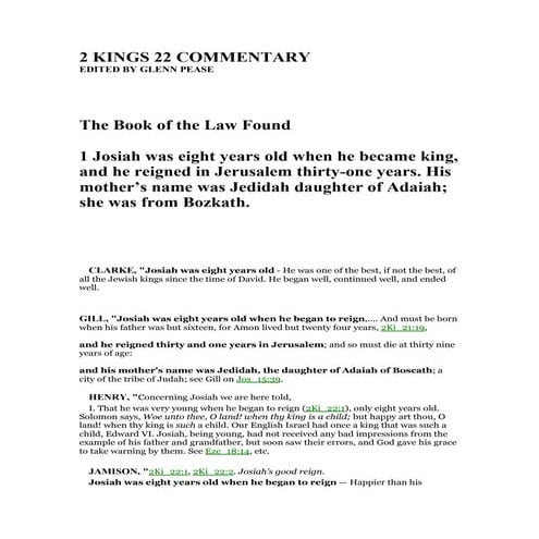 2 kings 22 commentary | PDF