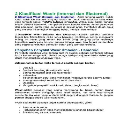 Wasir dan pengobatanya | PDF