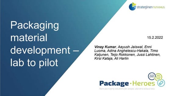 Development of innovative and sustainable packaging with the GLOPACK ...