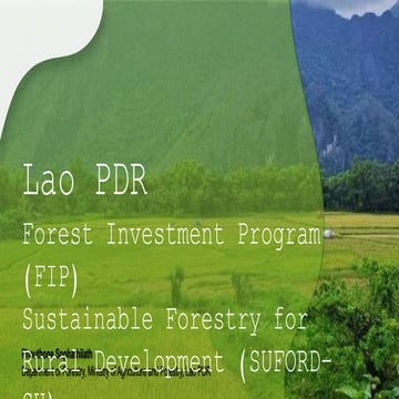 Forest Investment Program (FIP) - Sustainable Forestry for Rural ...