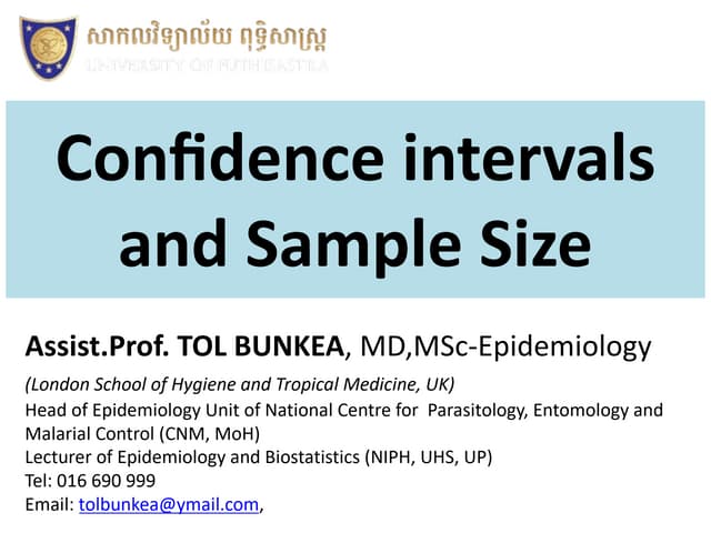 Confidence Intervals: Basic concepts and overview | PDF
