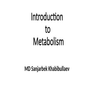 Introduction to metabolism | PPT