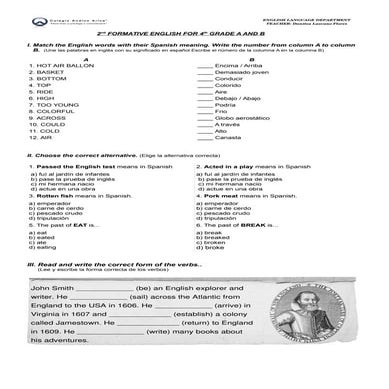 2 let's explore formative test thumbs up 4 | PDF