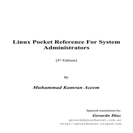 Linux Pocket Guide Command Pdf Operating Systems Computer