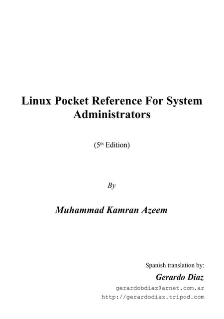 Linux Pocket Guide Command Pdf Operating Systems Computer