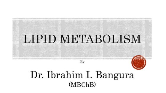 Biochemistry Lipid Metabolism Notes | BSN 1 | PDF