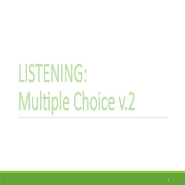 Listening, multiple choice | PPTX