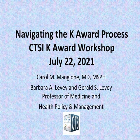 Navigating the NIH K Award Process (2021) | PPTX