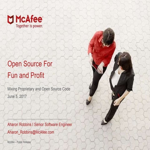 McAfee Open Source Insight - Aharon Robbins - OpenStack Day Israel 2017 | PPT