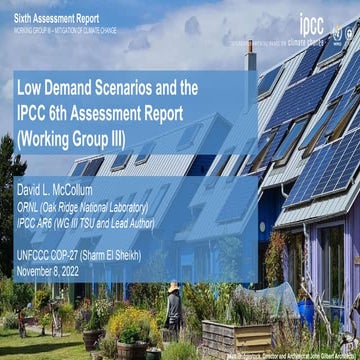 Low Demand Scenarios and the IPCC 6th Assessment Report | PPTX
