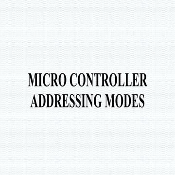 Micro controller addressing modes | PPT