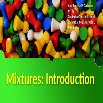 1ST QUARTER GRADE 6 - MIXTURES INTRODUCTION | PPTX