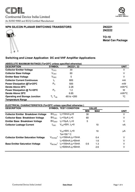 Original Transitor NPN KSP13 TO-92 New | PDF