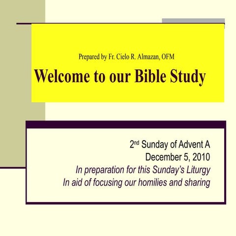 2ND SUNDAY OF ADVENT A | PPT
