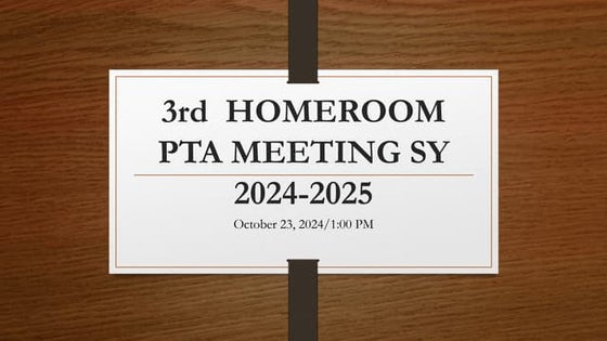 PTA MEETING and card day PRESENTATION powerpoint | PPTX