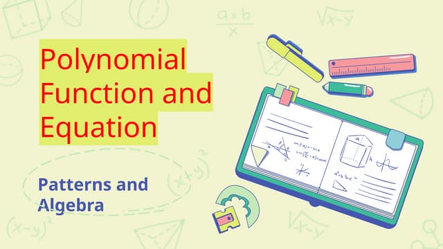 Graphing polynomial functions (Grade 10) | PPTX