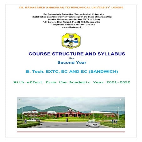 DBATU syllabus 2nd year-syllabus-extc-and-allied-branches-w.e.f-ay-2021 ...