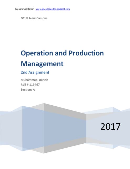 Production and operation management | PPT
