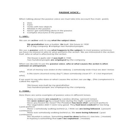 Passive voice presentation | PDF