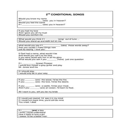 2nd conditional songs | PDF