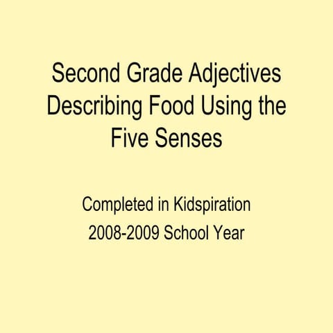 Second Grade Adjectives | PPT | Food & Drink