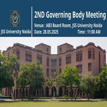 2ND Governing Body Meeting OF JSS UNIVERSITY | PPTX