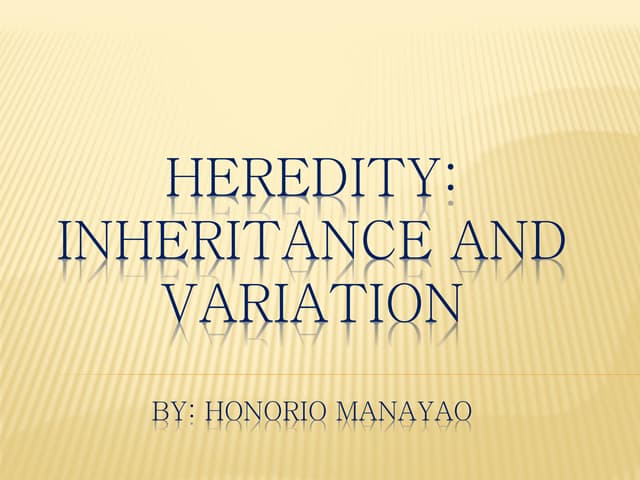 Heredity Inheritance And Variation Pdf