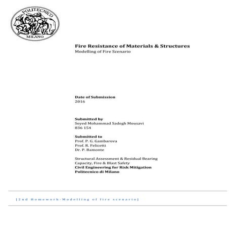 Fire Resistance of Materials & Structures - Modelling of Fire Scenario ...